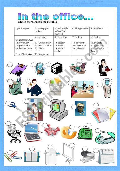In The Office Esl Worksheet By Gilorit Worksheets Library
