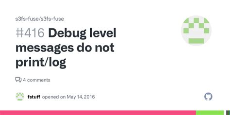 Debug Level Messages Do Not Print Log Issue 416 S3fs Fuse S3fs