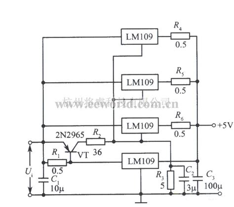 电源电路中的lm109构成的并联稳压电源 将睿