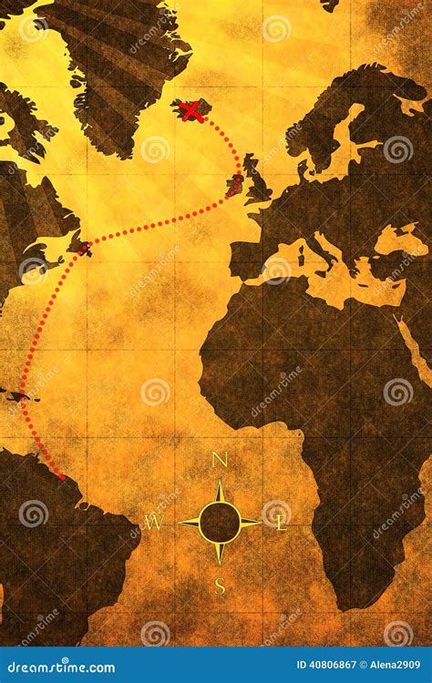 Ancient Treasure Map Stock Illustration Illustration Of Compass 40806867