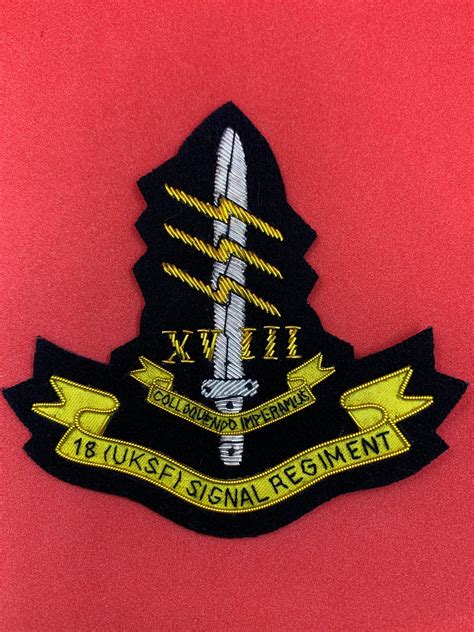 18 Uksf Signal Regiment Blazer Badge Hand Embroidered Uk Armed Forces Bullion And Wire Blazer
