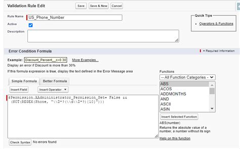 Validation Rule For Phone Number In Salesforce Salesforce Geek