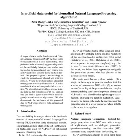 Is Artificial Data Useful For Biomedical Natural Language Processing