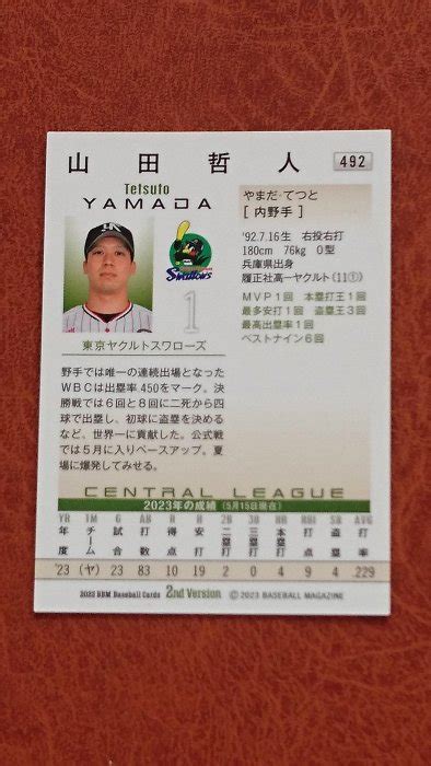 （收藏家的卡）~養樂多【山田哲人】2023bbm 2nd球員卡 Yahoo奇摩拍賣