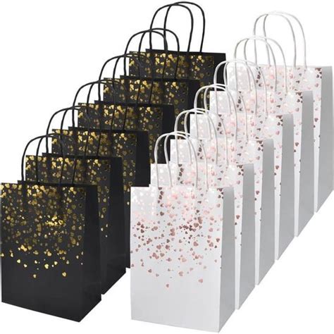 Jinlaili 12PCS Sachet Cadeau Sac Kraft avec Poignée Sac en Papier