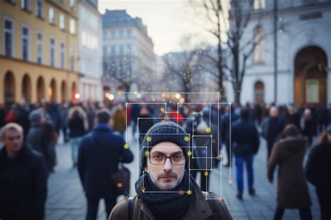 Premium Photo City Streets Become Safer As Advanced Facial Recognition Technology Keeps A