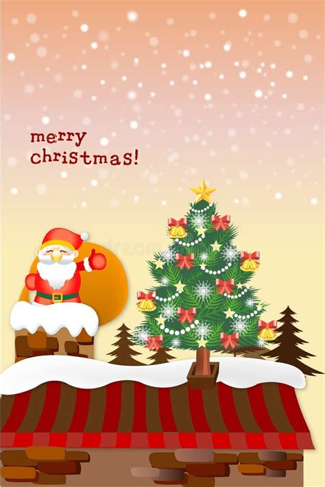 Leuke Santa Claus Met Een T Op Het Dak Illustratie Eps10 Vector