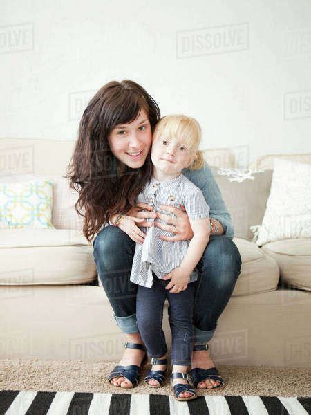 Happy Babe Mother Posing With Babe Girl 2 3 Stock Photo Dissolve