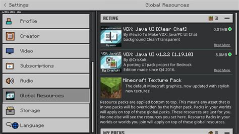 Clear Chat Addon For VDX Java PC UI Minecraft Texture Pack