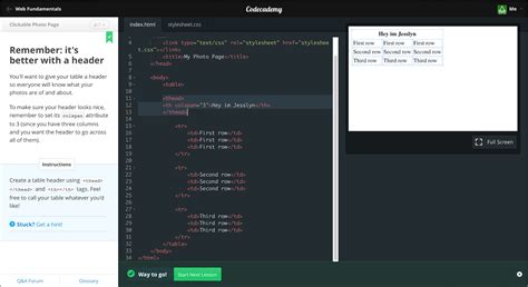 hey i m jesslyn code academy html and css clickable photo page