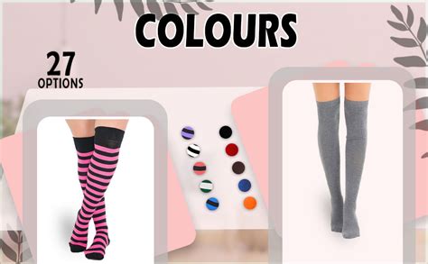 Crazy Chick New Ladies Girls Stripe Stripy Striped Over The Knee Thigh