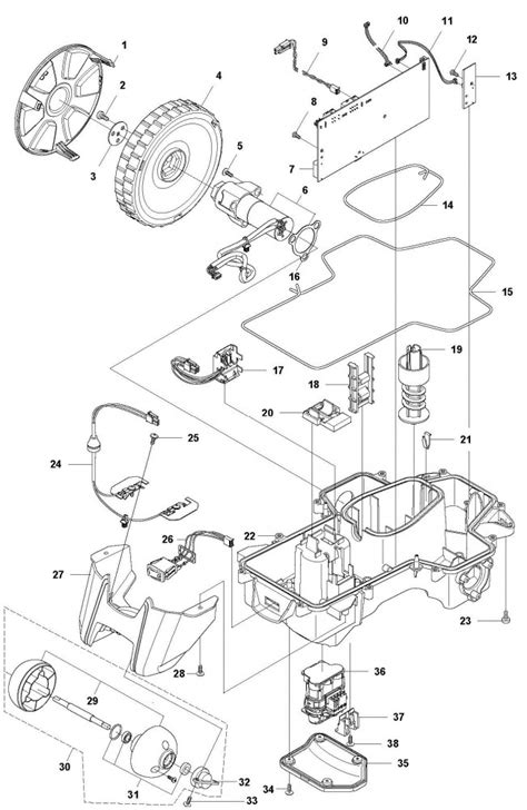 Unteres Chassis Automower 105 Mähroboter Husqvarna Ersatzteile Dolmar Stützpunkt24