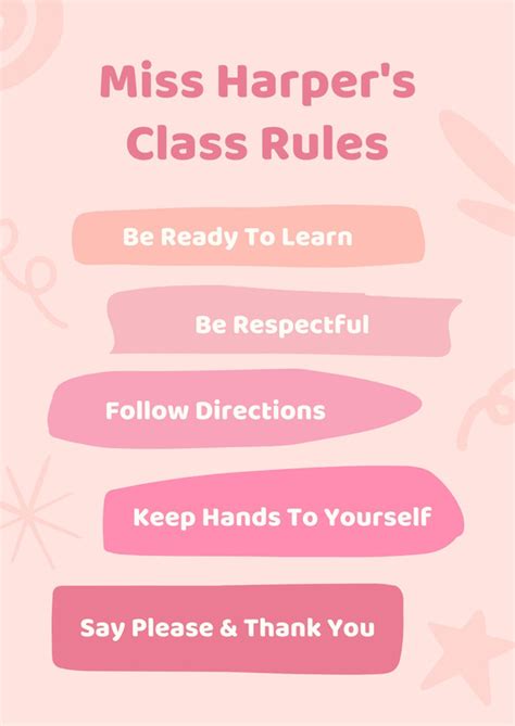 Page 2 Free Custom Printable Classroom Rules Poster Templates Canva