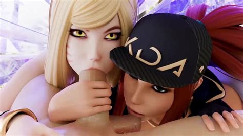 Ahri And Akali Duo Blowjob Kda League Of Legends Animation