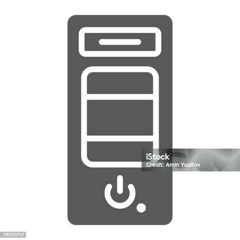 系統單元字形圖示硬體和設備外殼為電腦標誌向量圖形白色背景上實心圖案向量圖形及更多塔圖片 塔 正面圖 電腦 Istock