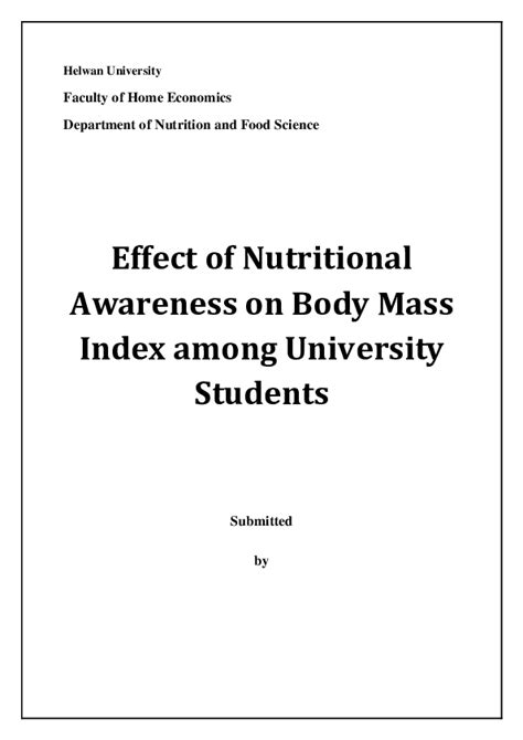 Doc Nutritional Awareness And Bmi In Students
