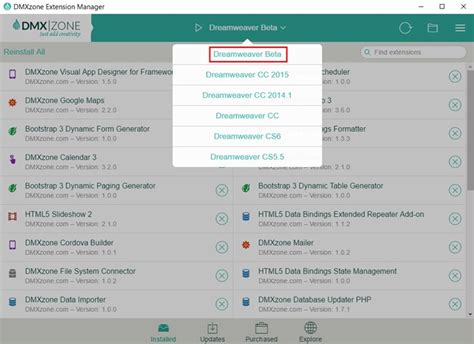 Dmxzone Extension Manager Is Ready For Dreamweaver Beta 3 Dmxzonecom