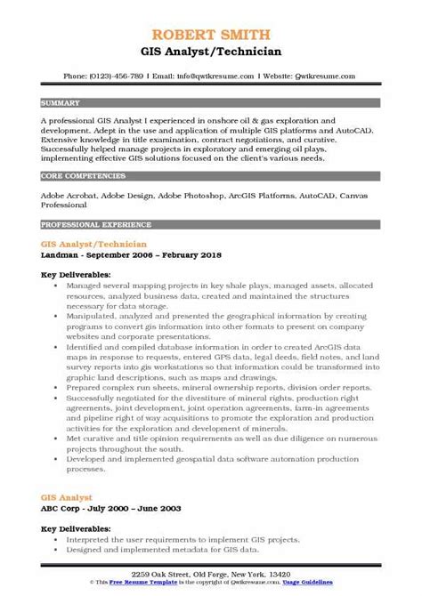 10 Gis Analyst Resume Samples And Templates For 2025