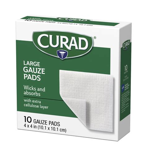 Large Gauze Pads 4 X 4 10 Count Curad Bandages Official Site