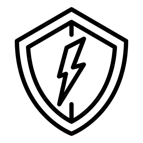 Premium Vector Electric Protect Shield Icon Outline Electric Protect Shield Vector Icon For