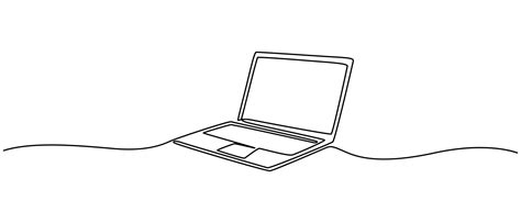 One Line Drawing Of Laptop Gadget Continuous Line Drawing Of A Modern