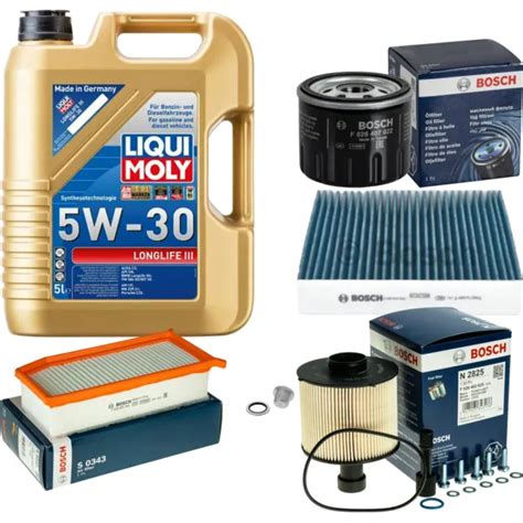 BOSCH INSPECTION SET 5 L Liqui Moly Longlife 3 5W 30 Pour Dacia Logan