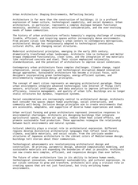 Urban Architecture Document Pdf Internet Of Things Sustainability