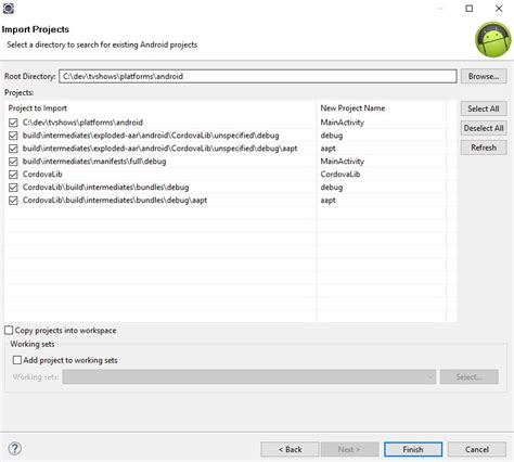 Android Import Cordova 600 Project Into Eclipse Stack Overflow