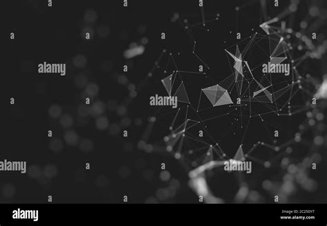 Abstract Background Molecules Technology With Polygonal Shapes Connecting Dots And Lines