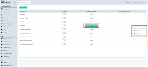 Trueranker Generates A Report By Dates