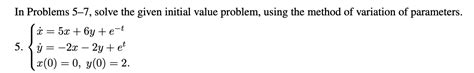 solved in problems 5 7 solve the given initial value