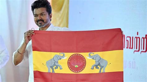 Actor Vijay Unveils Tvk Flag What Do Its Colour And Emblem Signify