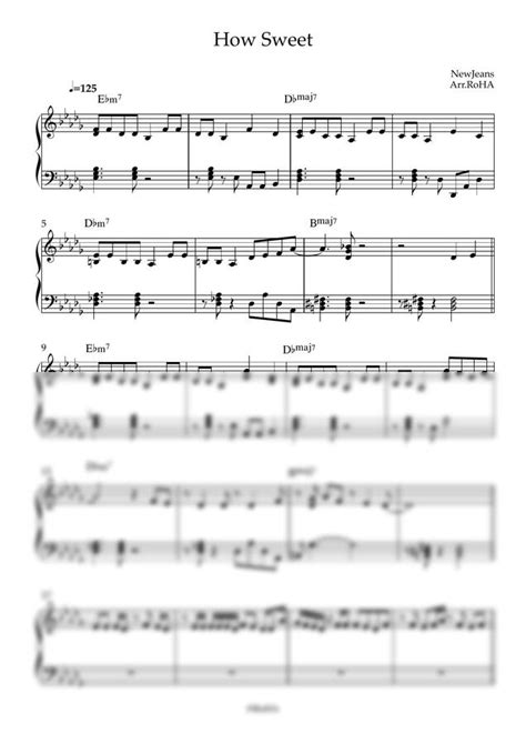 악보 뉴진스 How Sweet 하우 스윗 piano by RoHA
