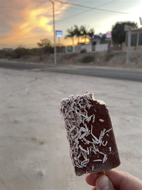 Found This Gem In Mexico Coco Flakes On Chocolate Over Coco Ice Cream Ricecream