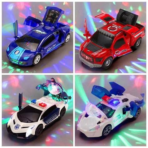 【電動跳舞變形汽車】旋轉萬向警車 自動避障 動感音樂 男孩玩具 兒童汽車玩具 Yahoo奇摩拍賣