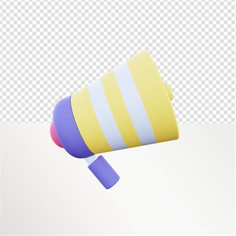 확성기 아이콘 3d 렌더링 프리미엄 Psd 파일