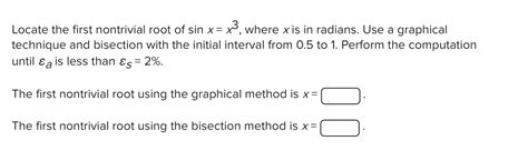 Solved Locate The First Nontrivial Root Of Sinxx3 Where X