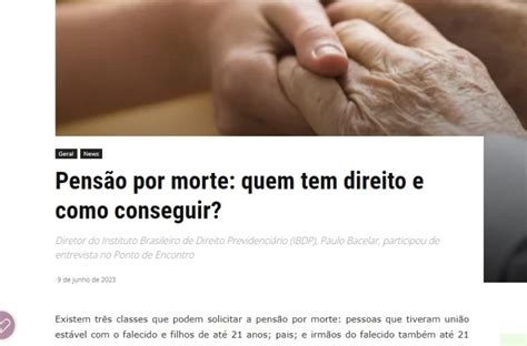 Paulo Bacelar Fala Sobre O Tema Pensão Por Morte No Programa Ponto De