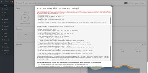 An Error Occurred While The Panel Was Running！