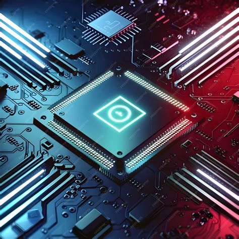 Premium Photo Integrated Microchip Circuit Board For Server Central Computer Processor With