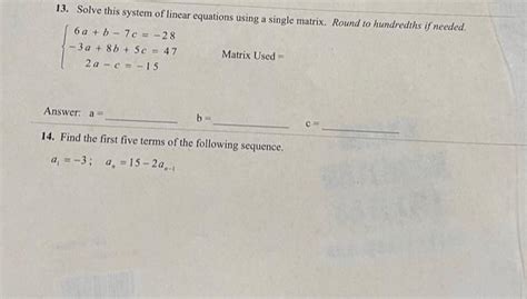 solved 13 solve this system of linear equations using a