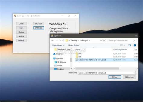 DISM Gui Kleiner Helfer für DISM Befehle sfc und Cab Install für