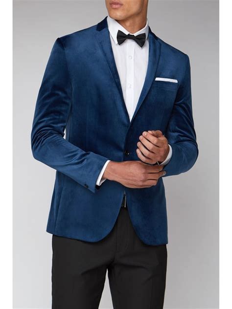 Blue Velvet Formal Blazer For Mens Blue Jacket Outfits Men Blue
