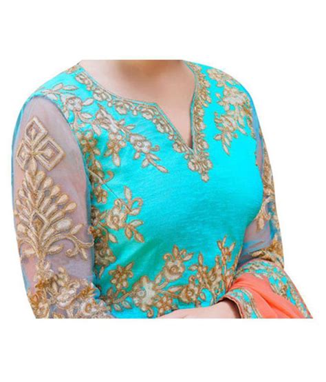 Lajree Designer Orangeblue Silk Saree Buy Lajree Designer Orange