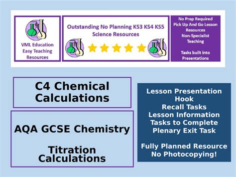Aqa Gcse Chemistry Titration Calculations Full Lesson Presentation And Resources Teaching