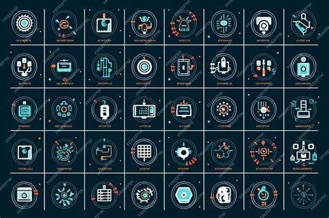 Premium Photo Iot Ai Big Data Microchip Vector Icon Set Internet Of