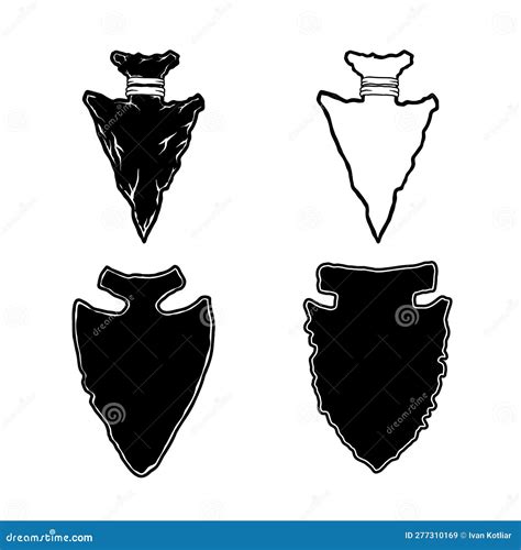 Stone Arrowhead Cartoon Vector Illustration 335112101