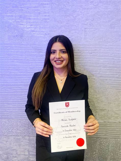 Associate Member Of The Malta Institute Of Accountants 📚 Miriana