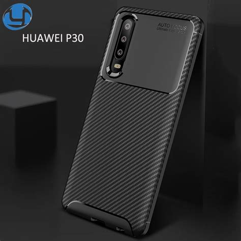 คาร์บอนไฟเบอร์ฝาครอบกันกระแทกซิลิโคนสำหรับ เคส Huawei P40 P30 P50 Mate