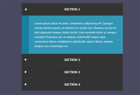 Bootstrap垂直手风琴动画特效